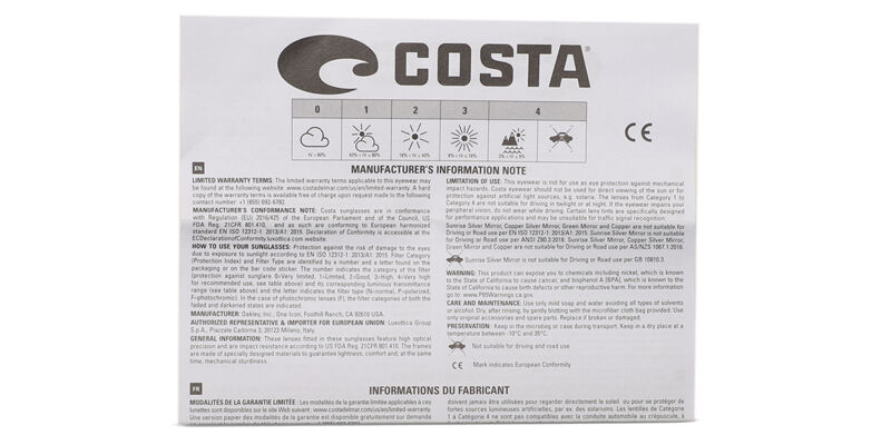Costa Del Mar 6S9078 Blackfin Pro Polarized 907814 Wraparound Matte ...