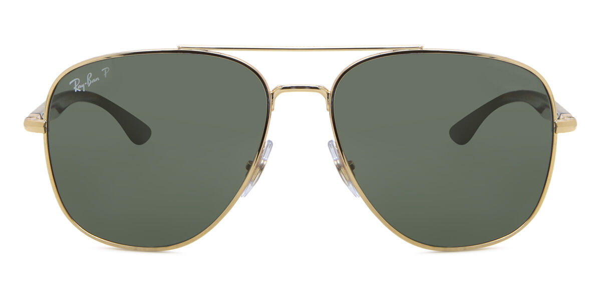 Ray-Ban RB3683 Polarized 001/58 Aviator Gold Sunglasses ...