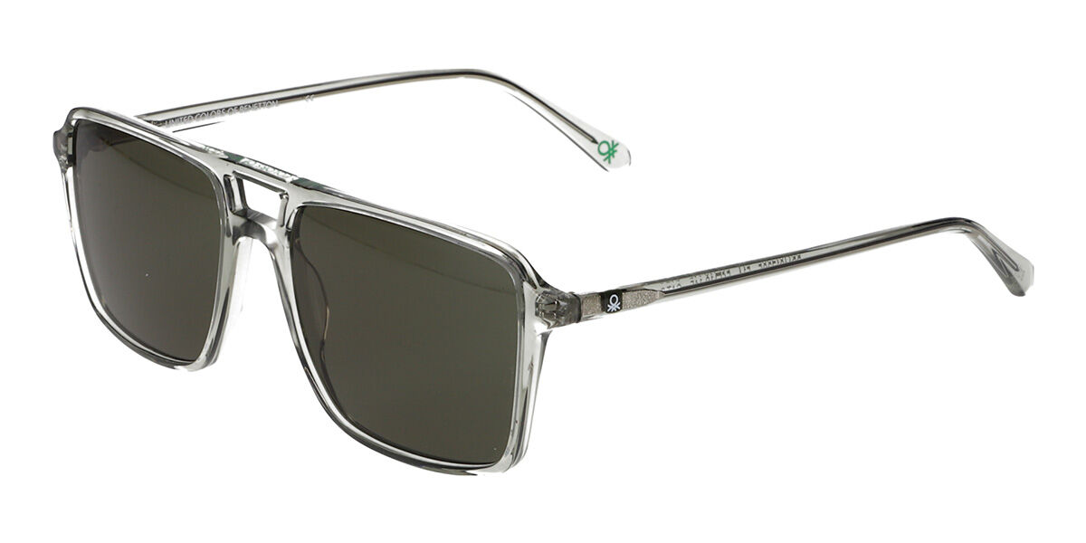 United Colors of Benetton 5048 514 Pilot Transparent Green Sunglasses ...