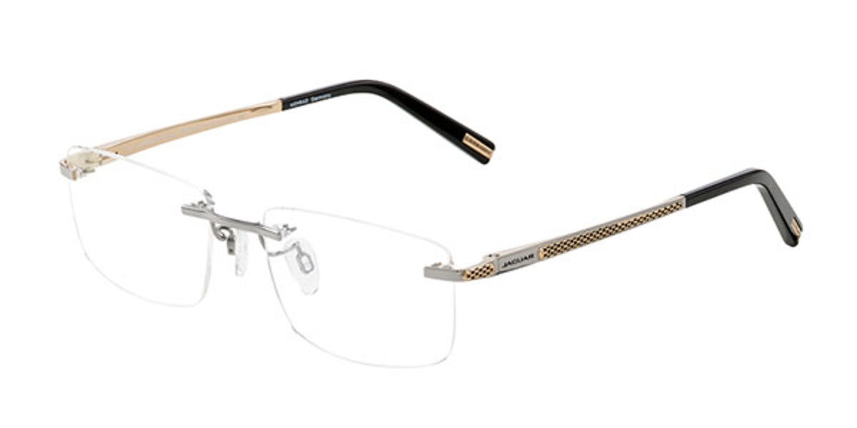 Jaguar 35817 0009 Square Silver Eyeglasses | SmartBuyGlasses UK